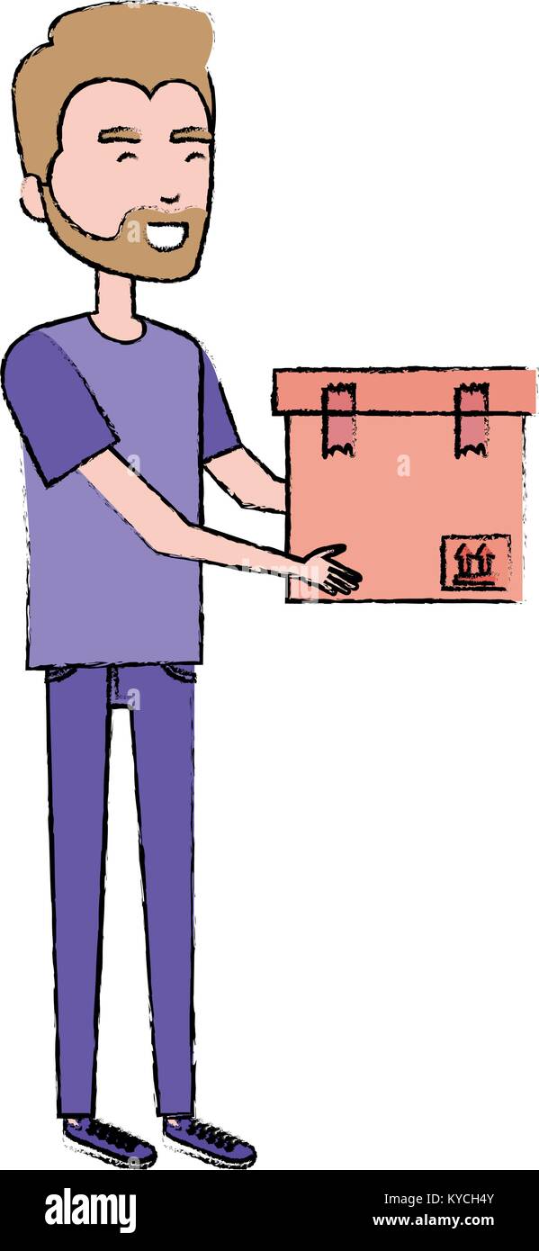 man with box avatar vector illustration design Stock Vector Image & Art ...