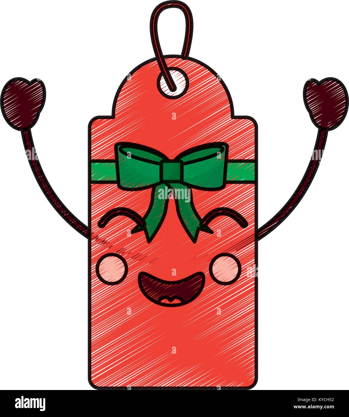 christmas tag kawaii character label cartoon Stock Vector Image & Art ...