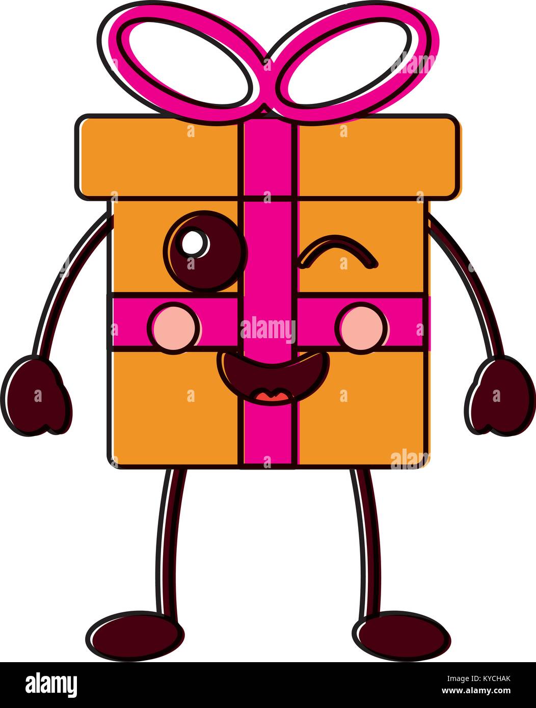 Kawaii gift box bow Cut Out Stock Images & Pictures - Alamy