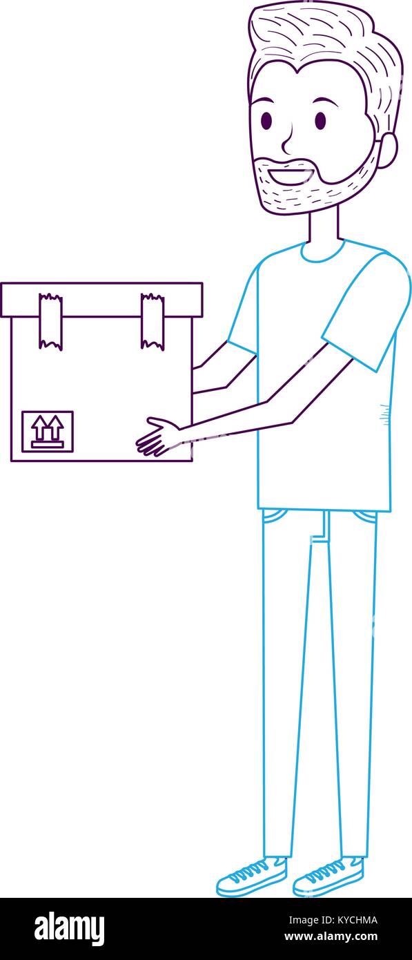 man with box avatar vector illustration design Stock Vector Image & Art ...