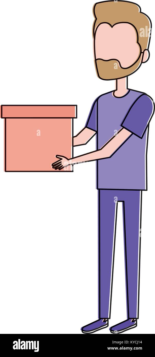 man with box avatar vector illustration design Stock Vector Image & Art ...