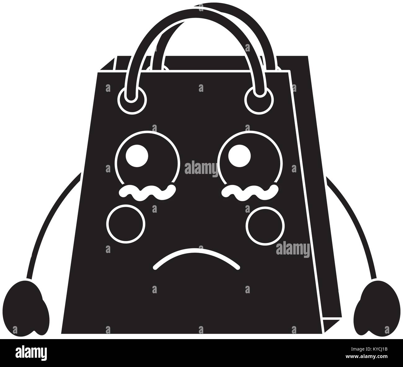 shopping bag sad emoji icon image Stock Vector Image & Art - Alamy