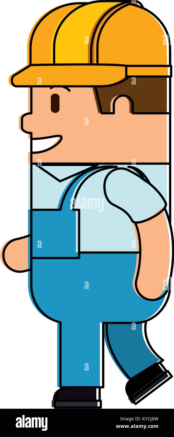 funny builder avatar character vector illustration design Stock Vector ...