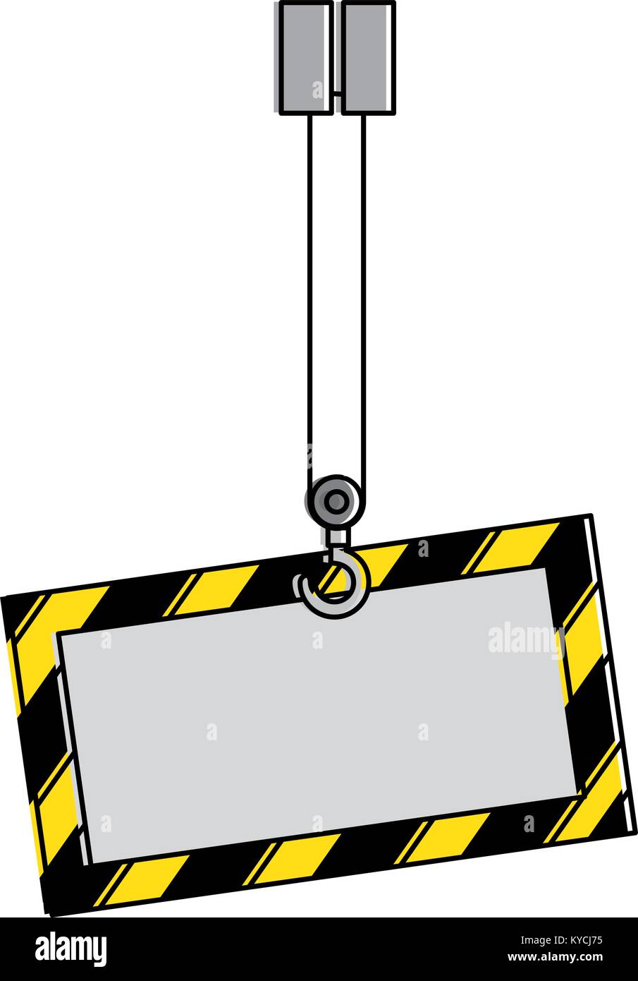construction label hanging in crane vector illustration design Stock ...