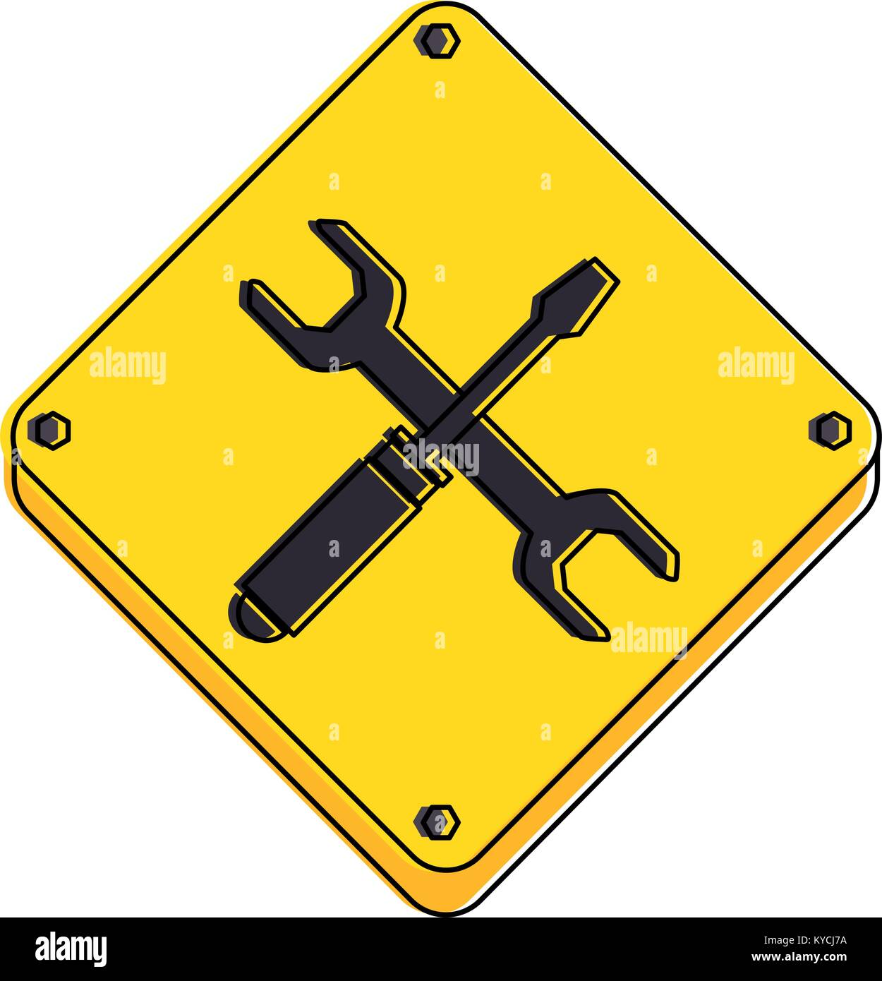 construction traffic signal with tools vector illustration design Stock ...