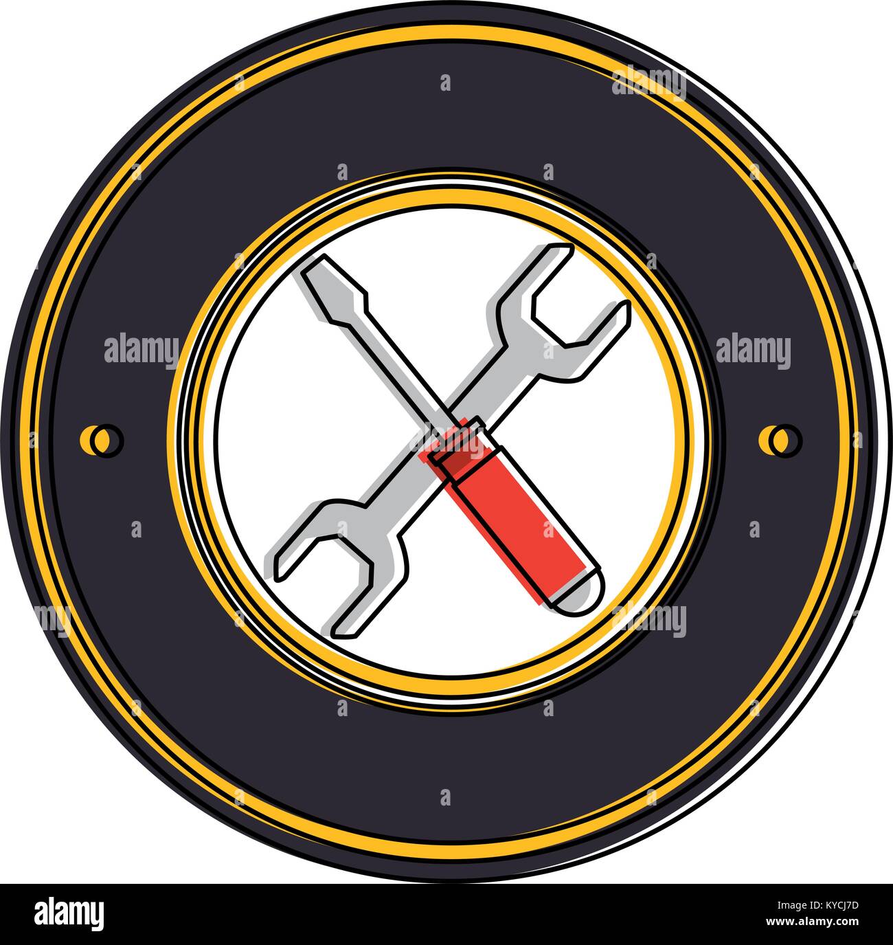 construction traffic signal with tools vector illustration design Stock ...