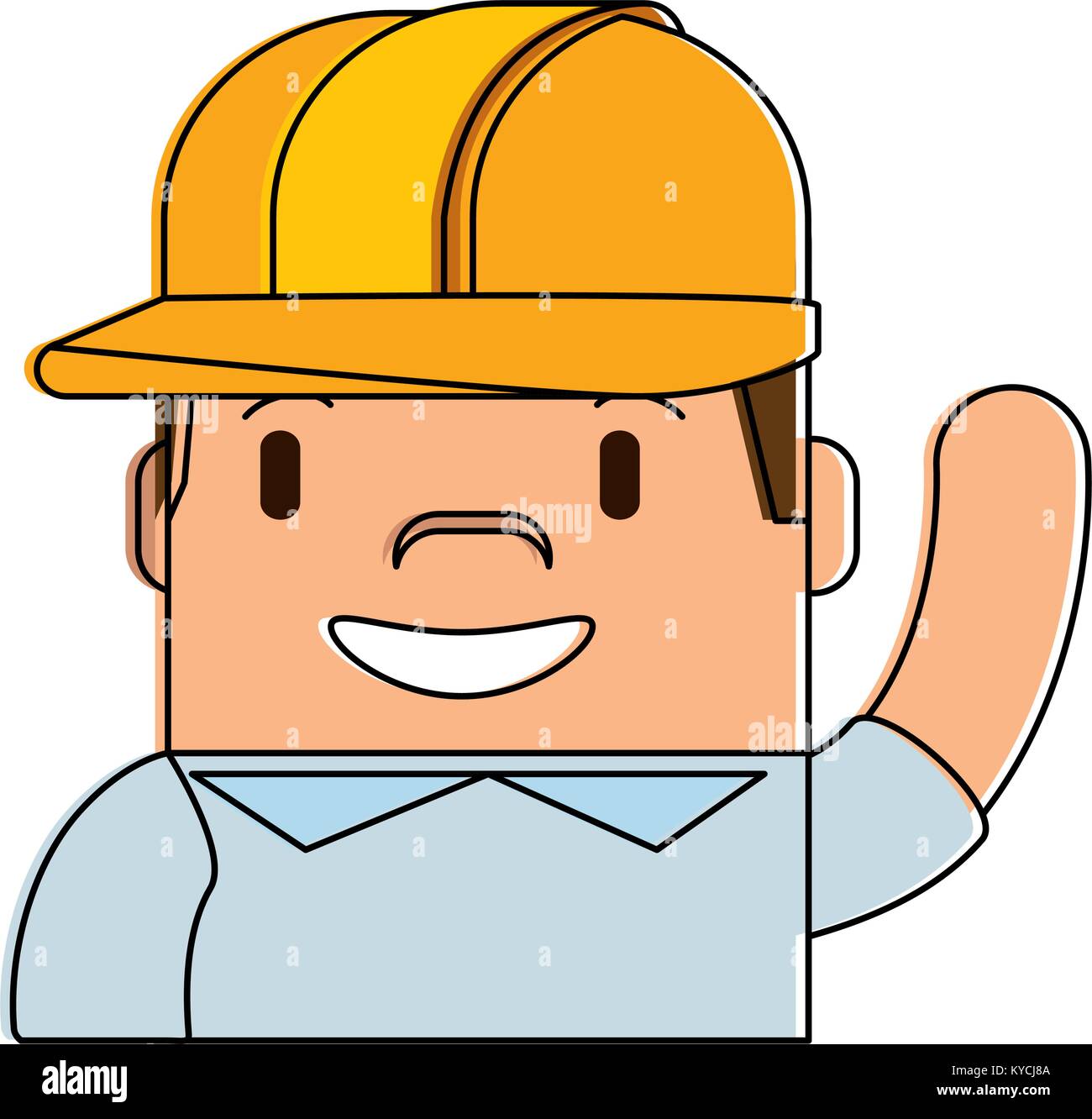 funny builder avatar character vector illustration design Stock Vector ...