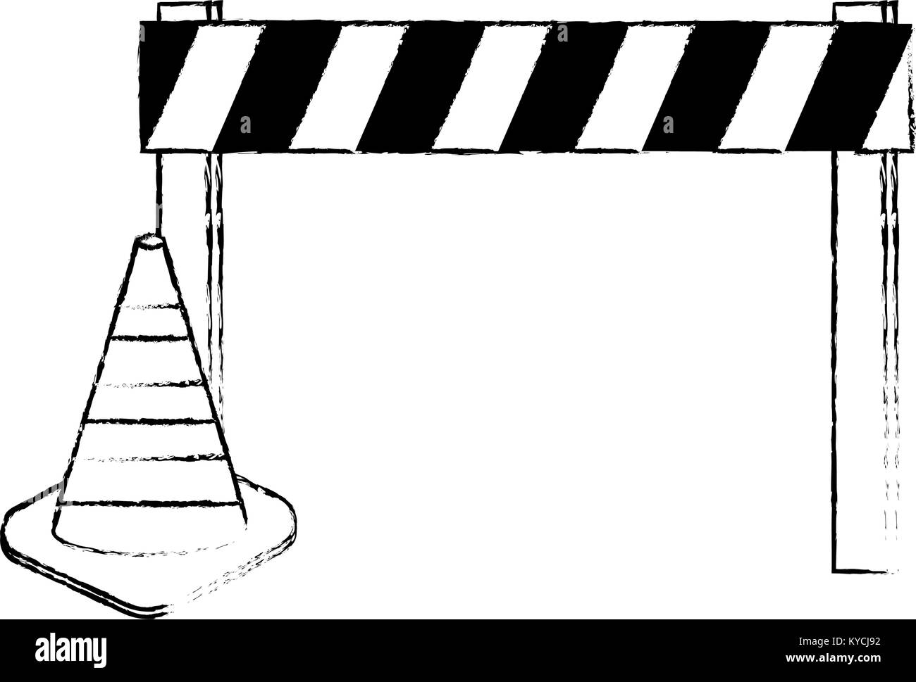 construction fence with cone vector illustration design Stock Vector ...