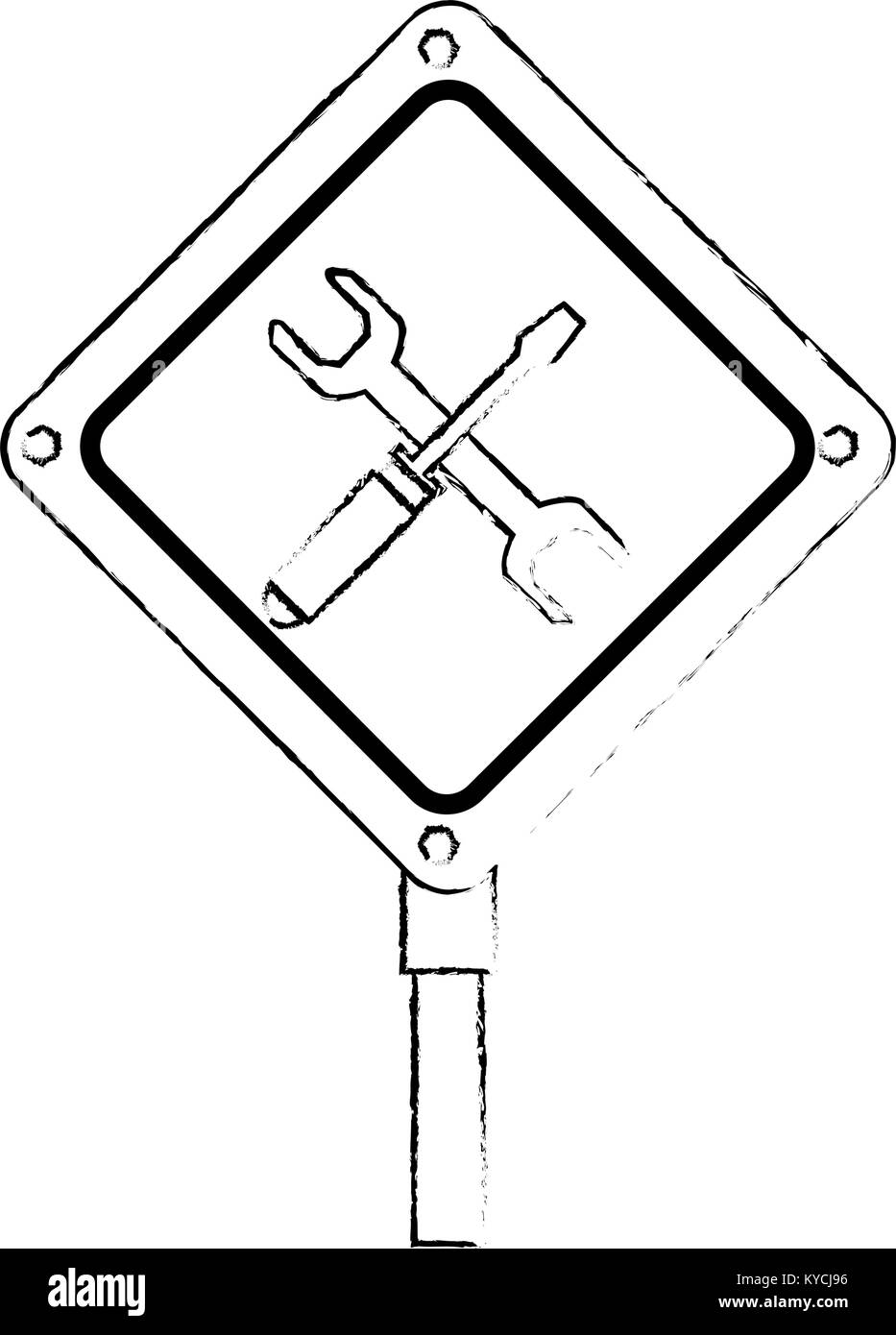 construction traffic signal with tools vector illustration design Stock ...