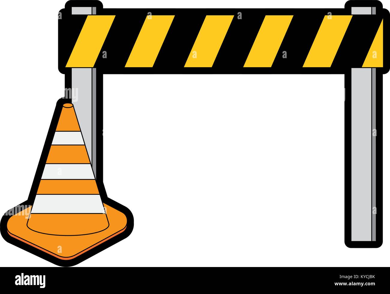 construction fence with cone vector illustration design Stock Vector ...