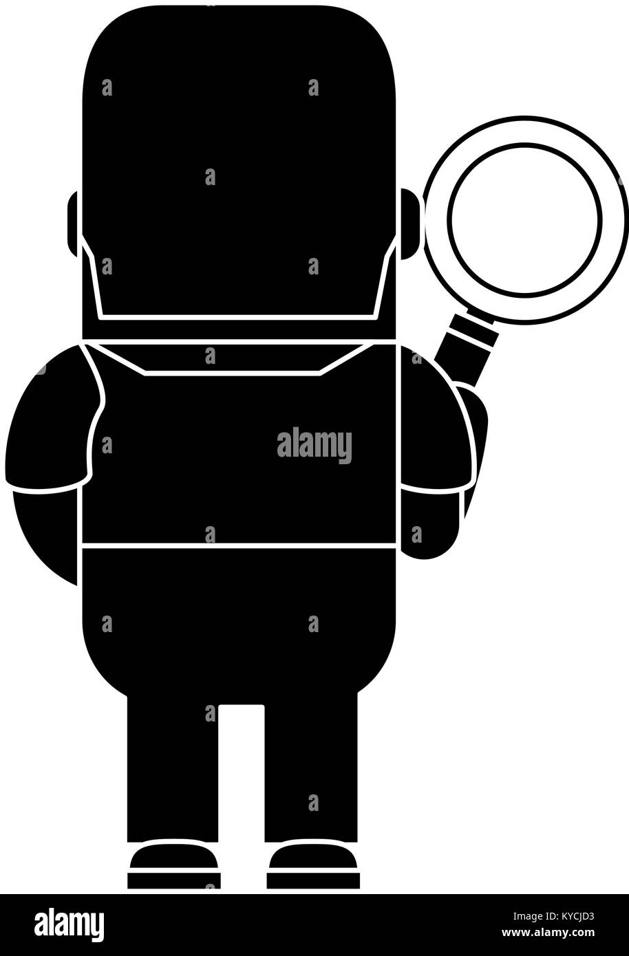 funny man with magnifying glass avatar character vector illustration ...