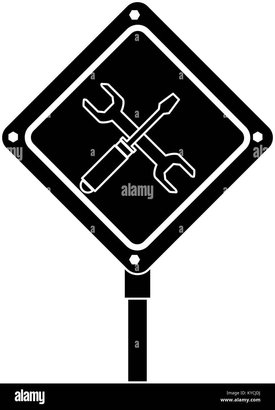 construction traffic signal with tools vector illustration design Stock ...