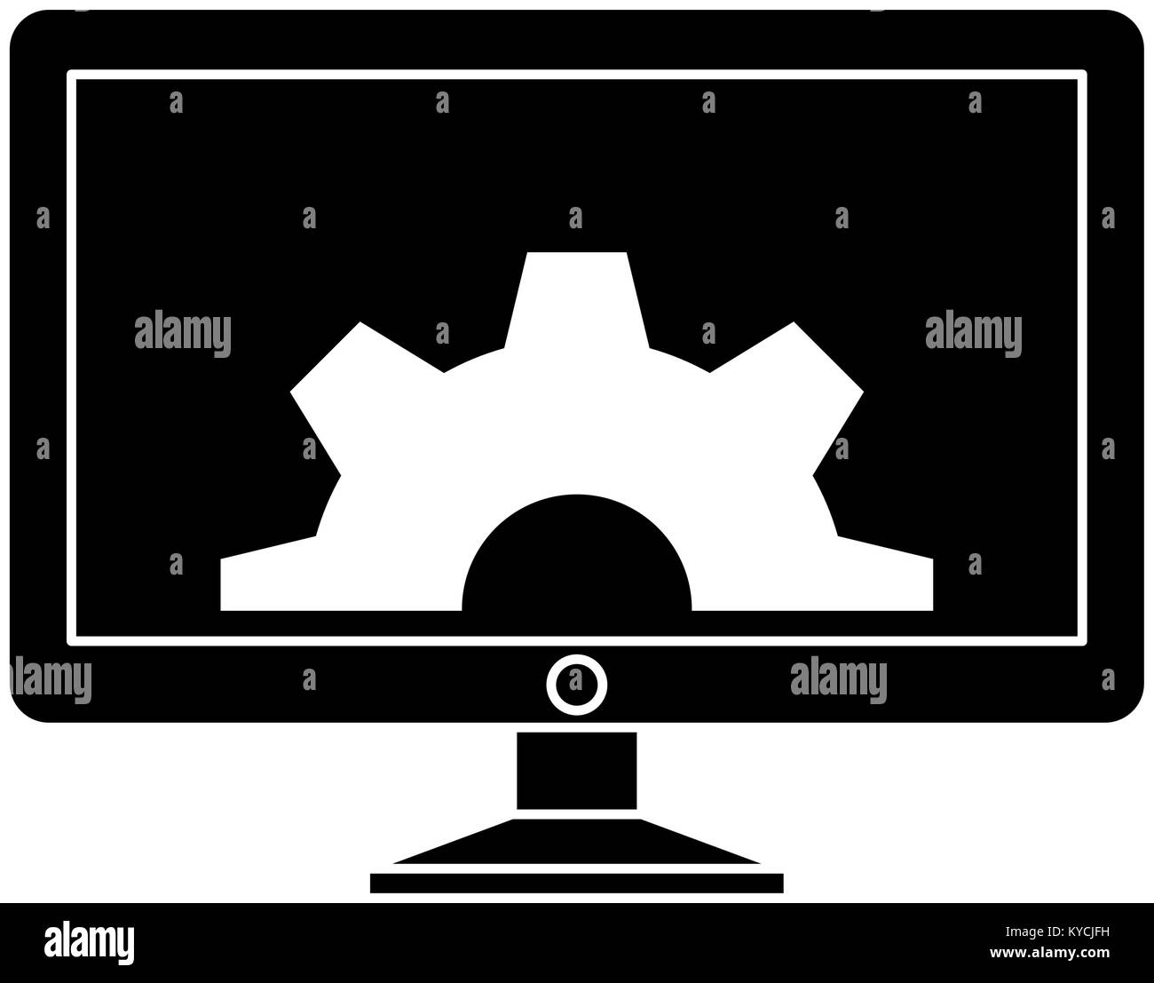 monitor computer with gears vector illustration design Stock Vector ...