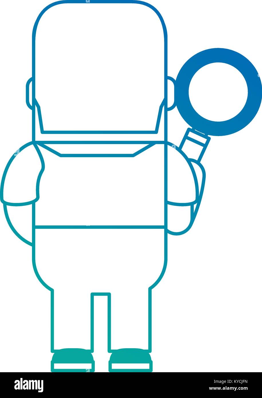 funny man with magnifying glass avatar character vector illustration ...