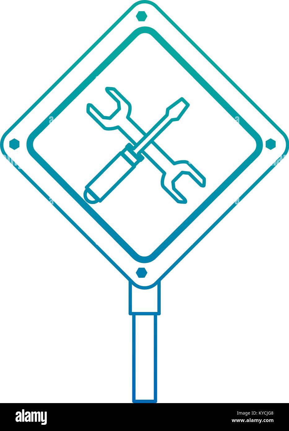 construction traffic signal with tools vector illustration design Stock ...