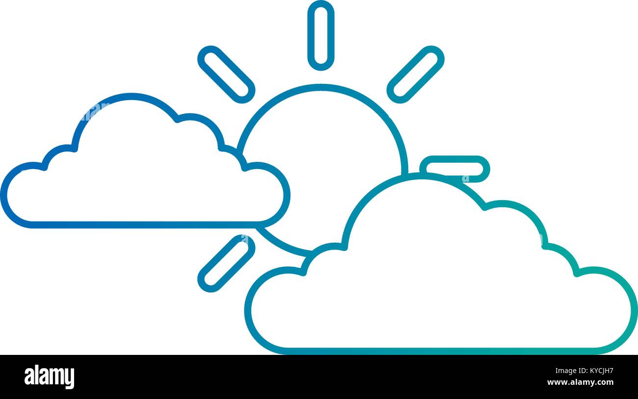 summer sun with clouds vector illustration design Stock Vector Image ...