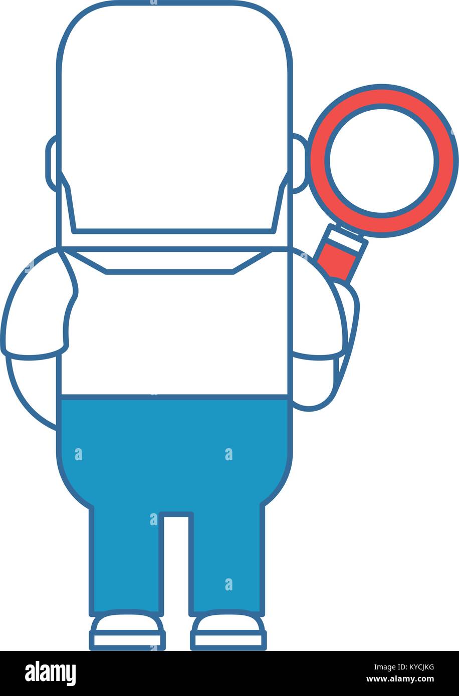 funny man with magnifying glass avatar character vector illustration ...