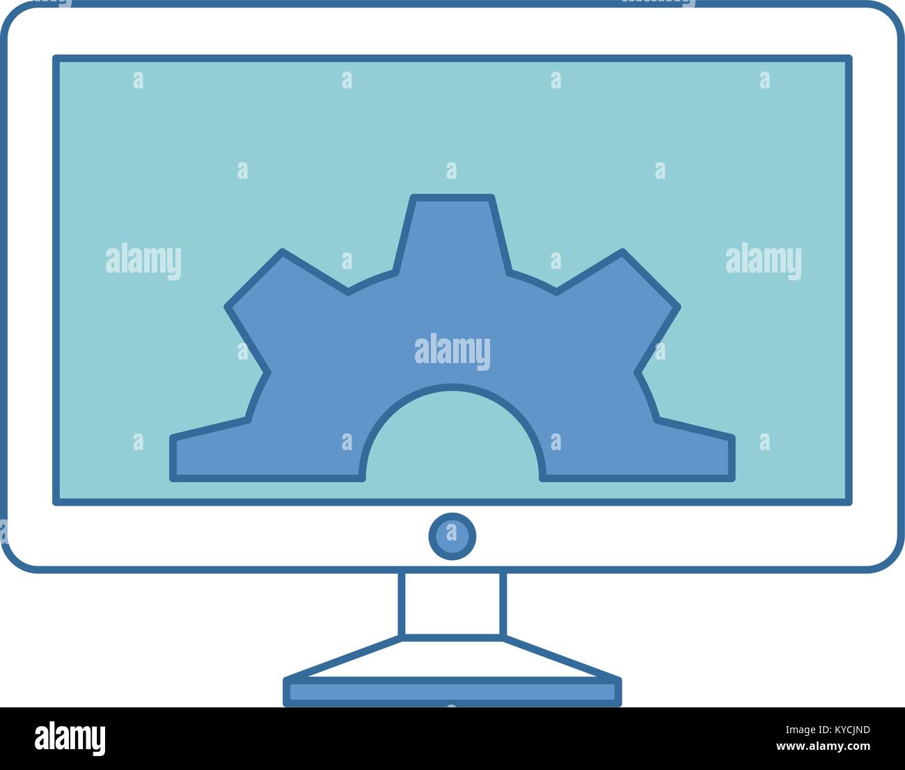 monitor computer with gears vector illustration design Stock Vector ...