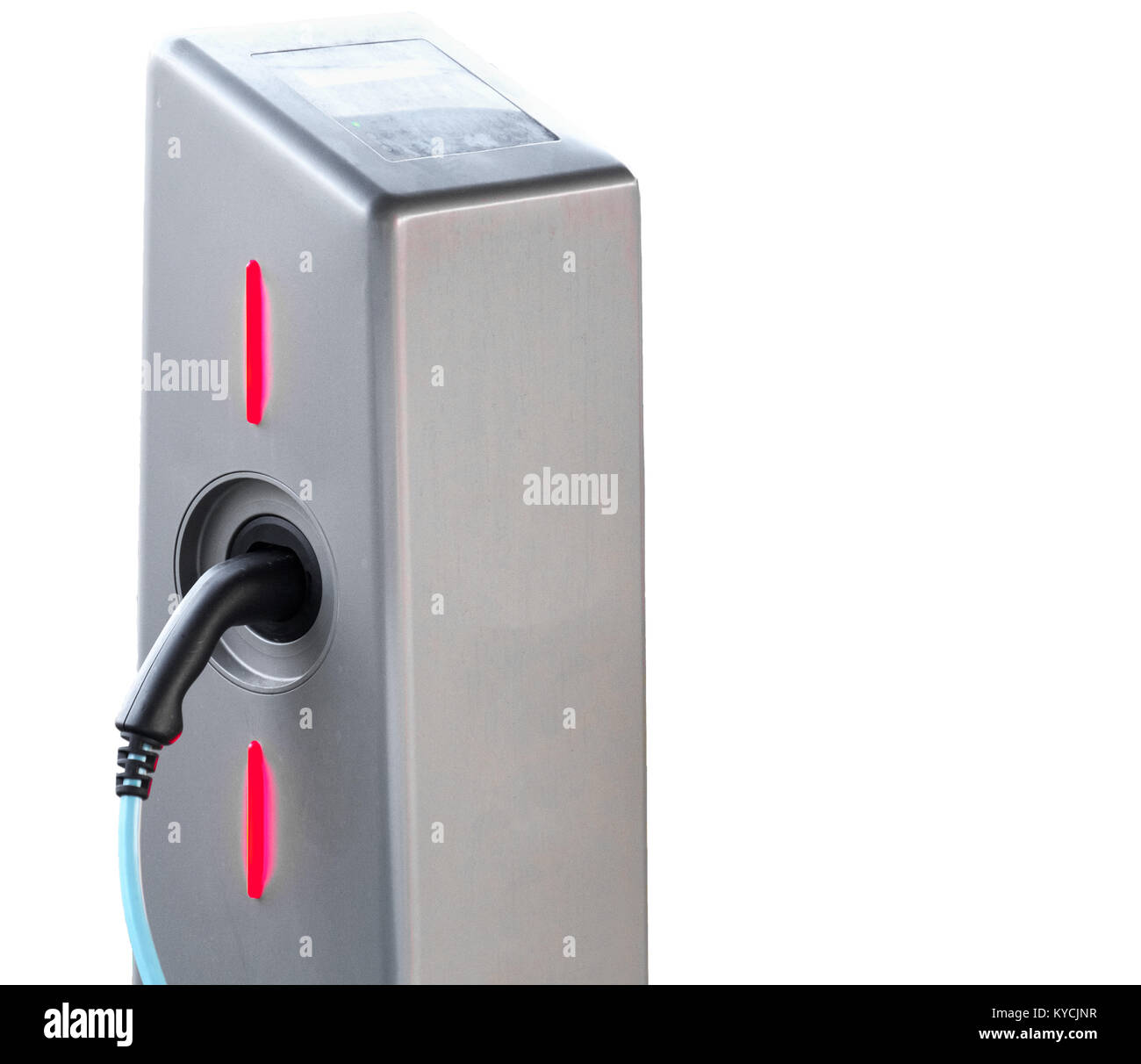 charging station isolated electric car power suppy plug red ligh Stock ...