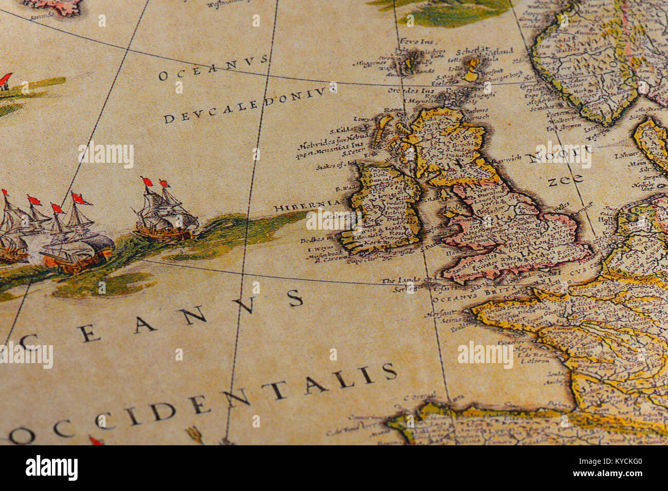 Old Antique map of Britain Stock Photo - Alamy