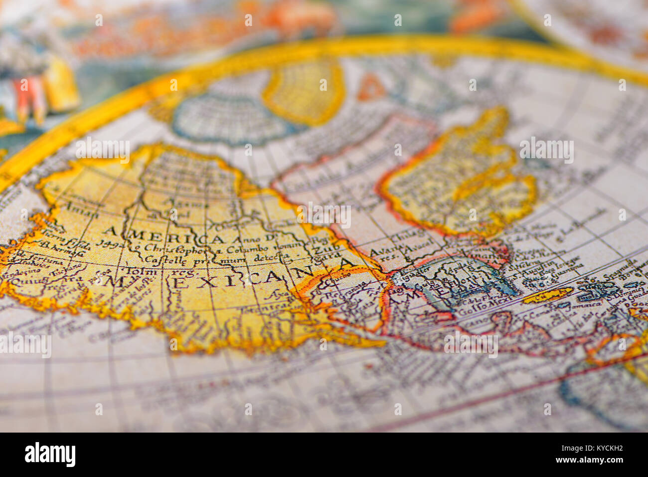 Old antique map of America Stock Photo - Alamy