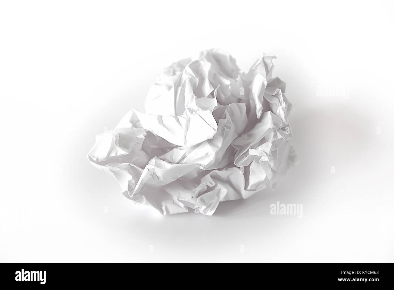 Image of crumpled paper ball on white background Stock Photo - Alamy