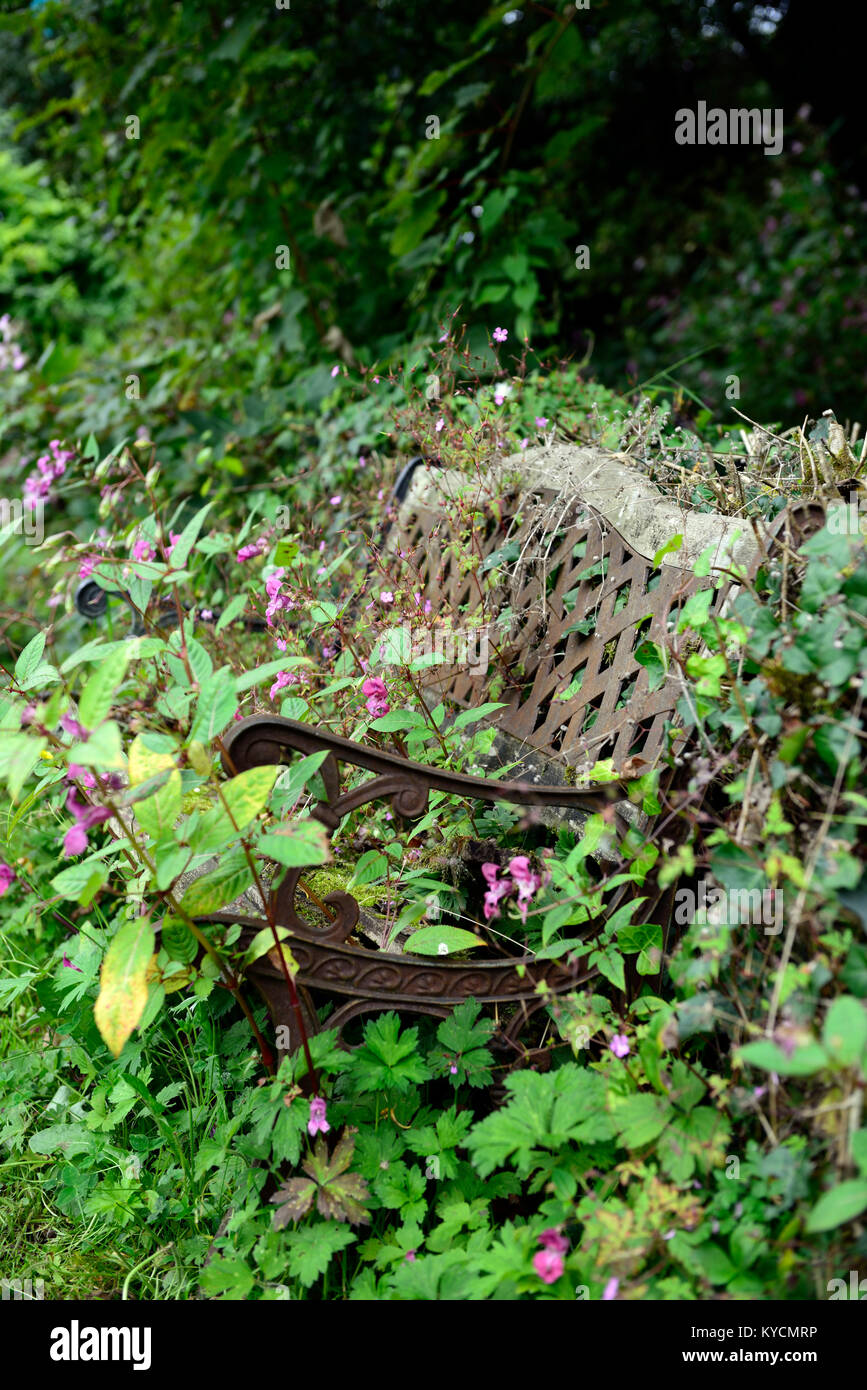 rusted,rusty,cast iron,wrought iron,seat,bench,seating,garden furniture ...