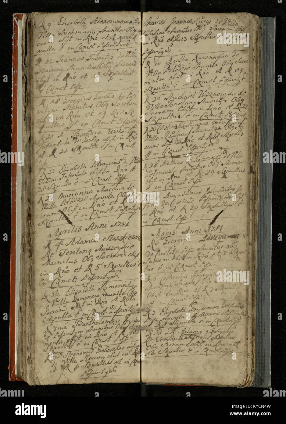 A death record book from the Pasvitinio parish in Lithuania documenting ...
