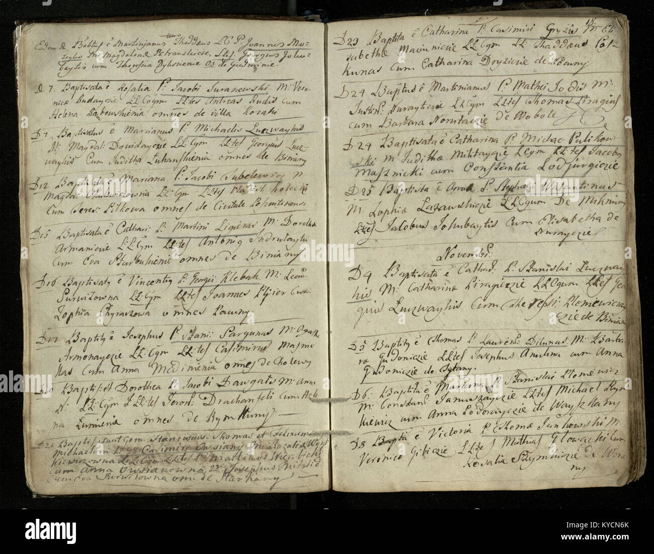 This historical church registry book from 1773 to 1793 records baptisms ...