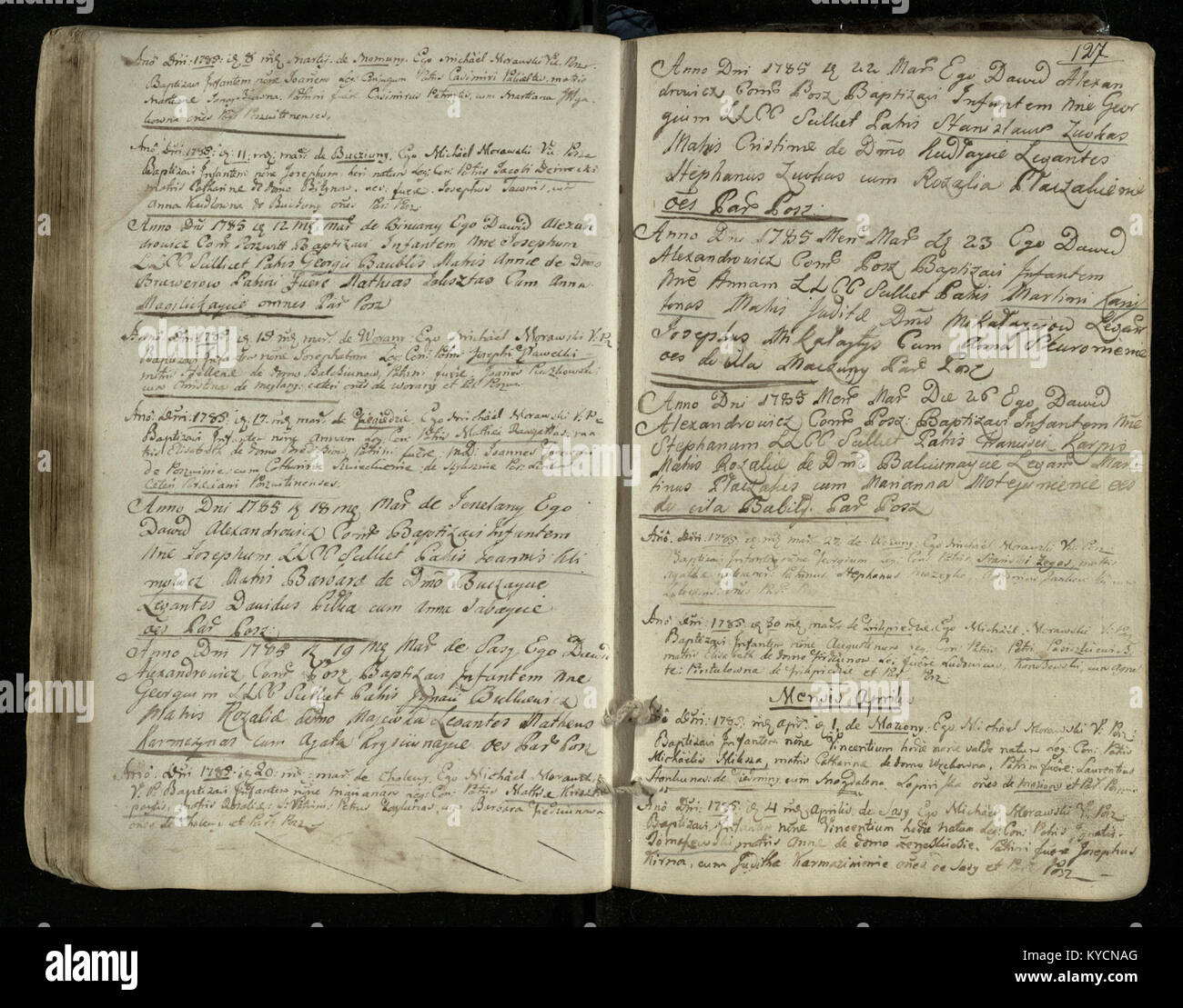 A baptismal record book from 1773–1793 of the Pasvitinio Roman Catholic ...