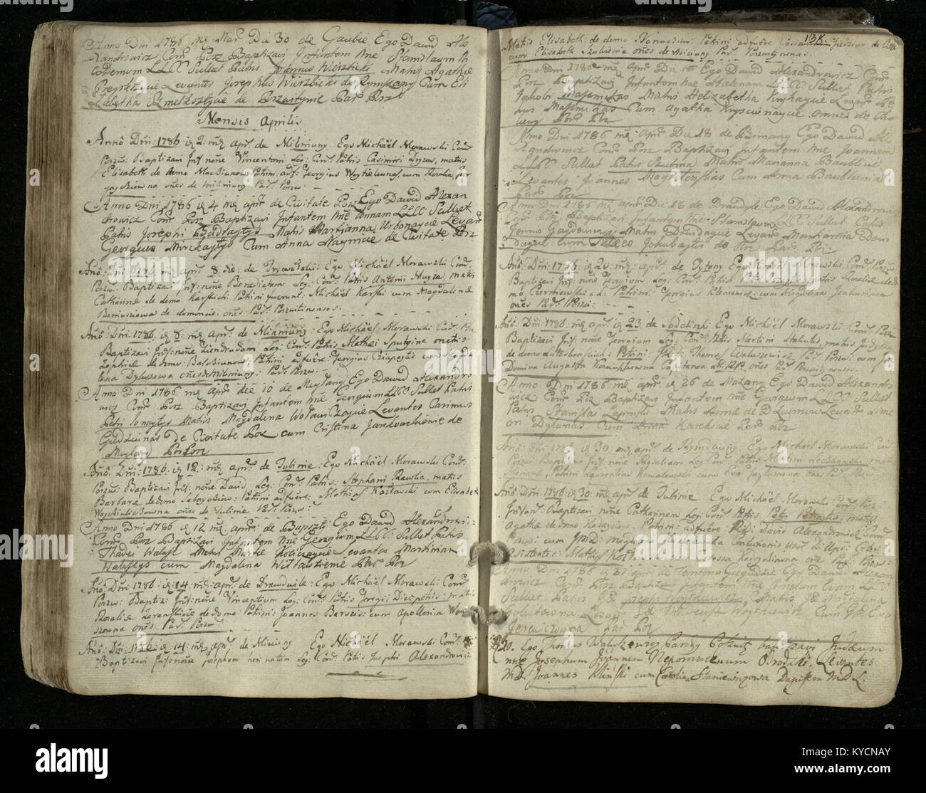 A baptismal register book from Lithuania (1773–1793) containing parish ...