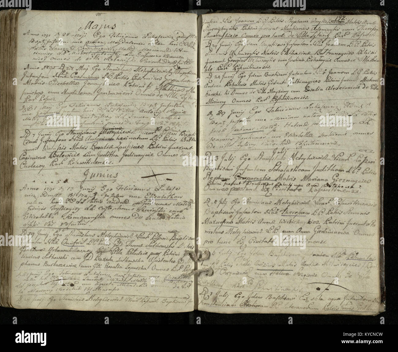 A page from the Pašvitinis Roman Catholic Church baptismal register ...