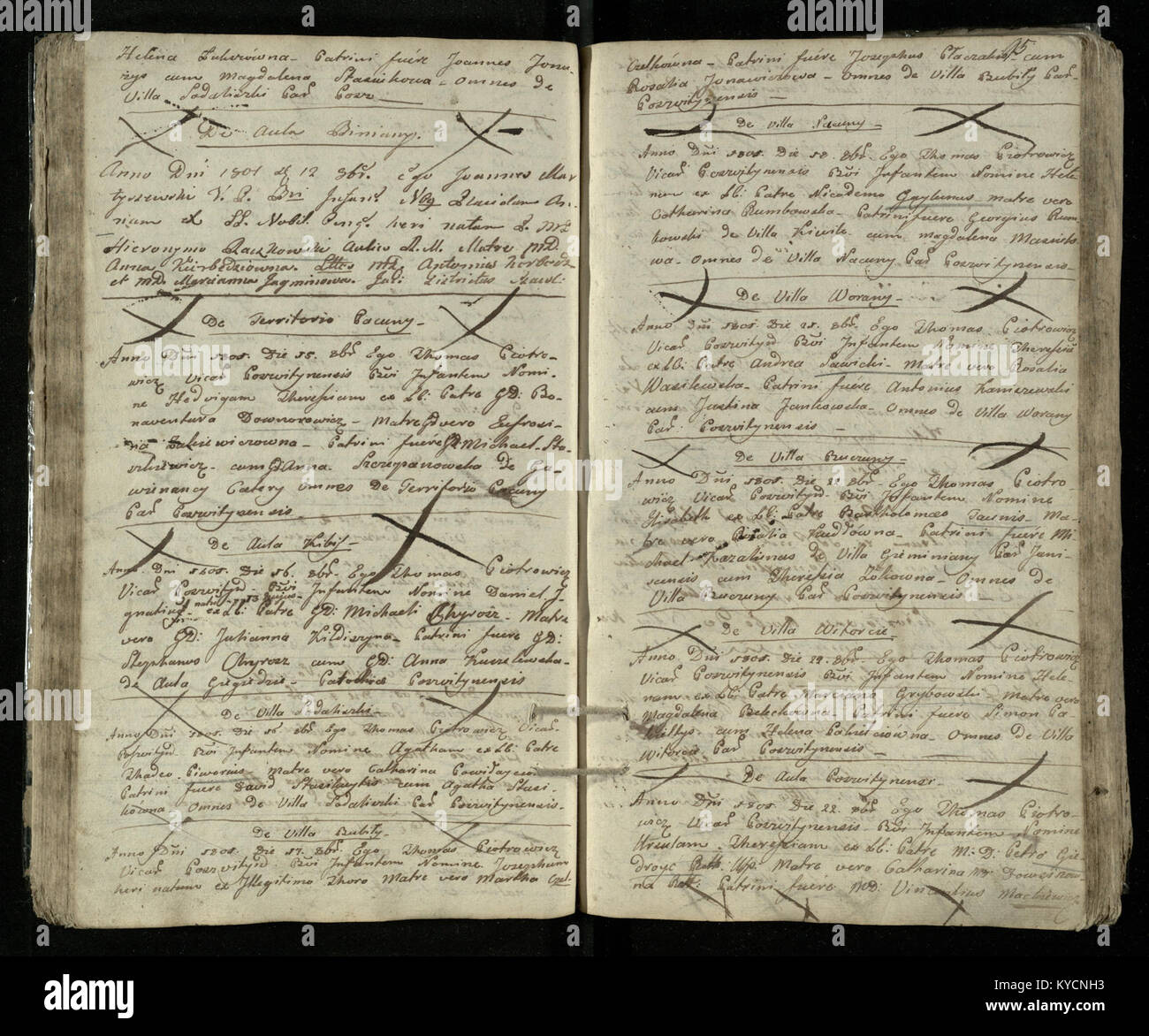A record book from 1793-1811 containing baptismal records, documenting ...