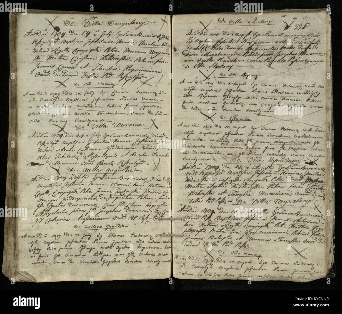 A baptismal register book from Pašvitinys Roman Catholic Parish, dated ...