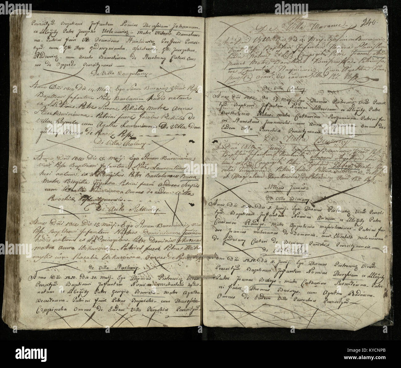 Lithuanian baptism record book from Pašvitinys Roman Catholic Parish ...