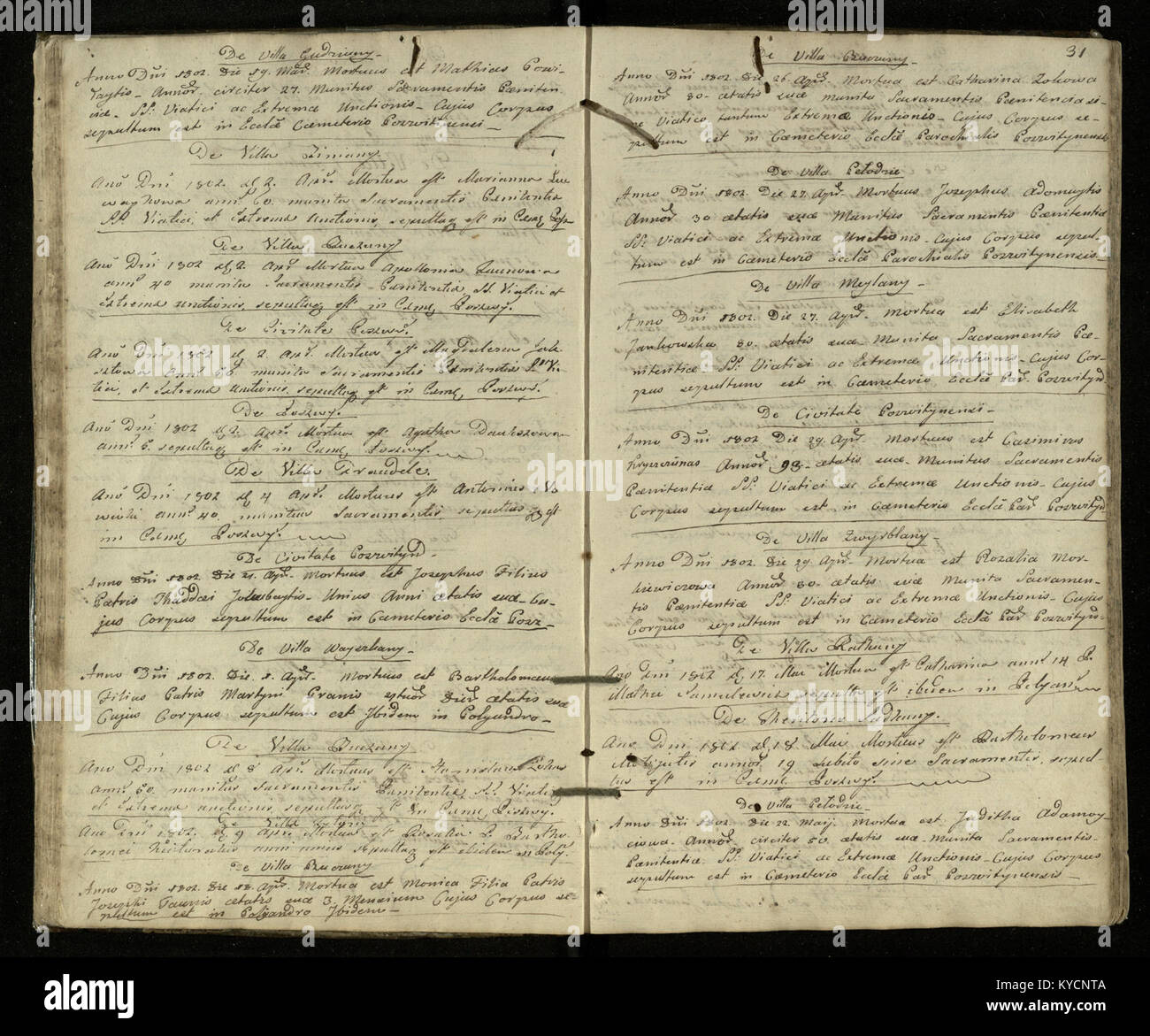 A record book from 1793-1812 documenting deaths in Pasvitinio ...