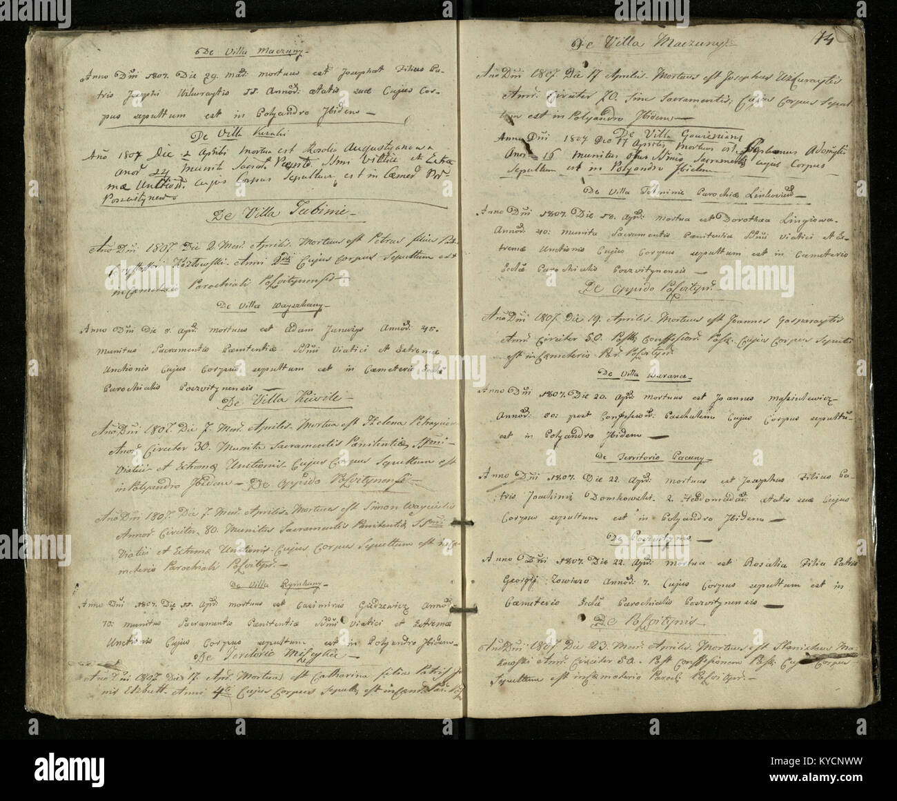 Image of a death register from 1793 to 1812 from the Pasvitinio Roman ...