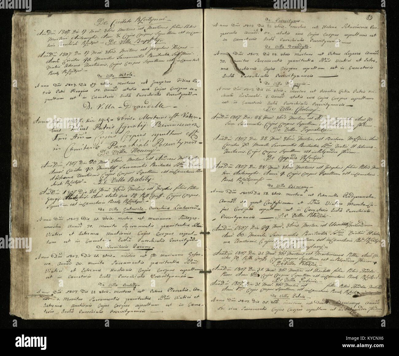 This church register covers death records from the Pasvitinimas Roman ...