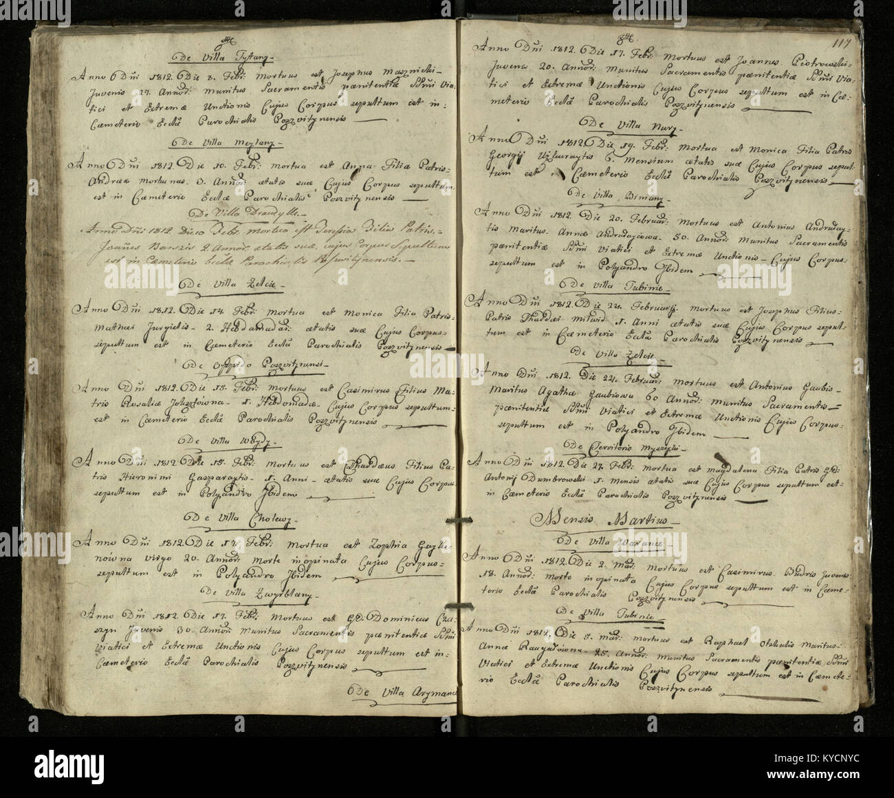 Pašvitinio RKB 1793-1812 mirties metrikų knyga 117 Stock Photo - Alamy