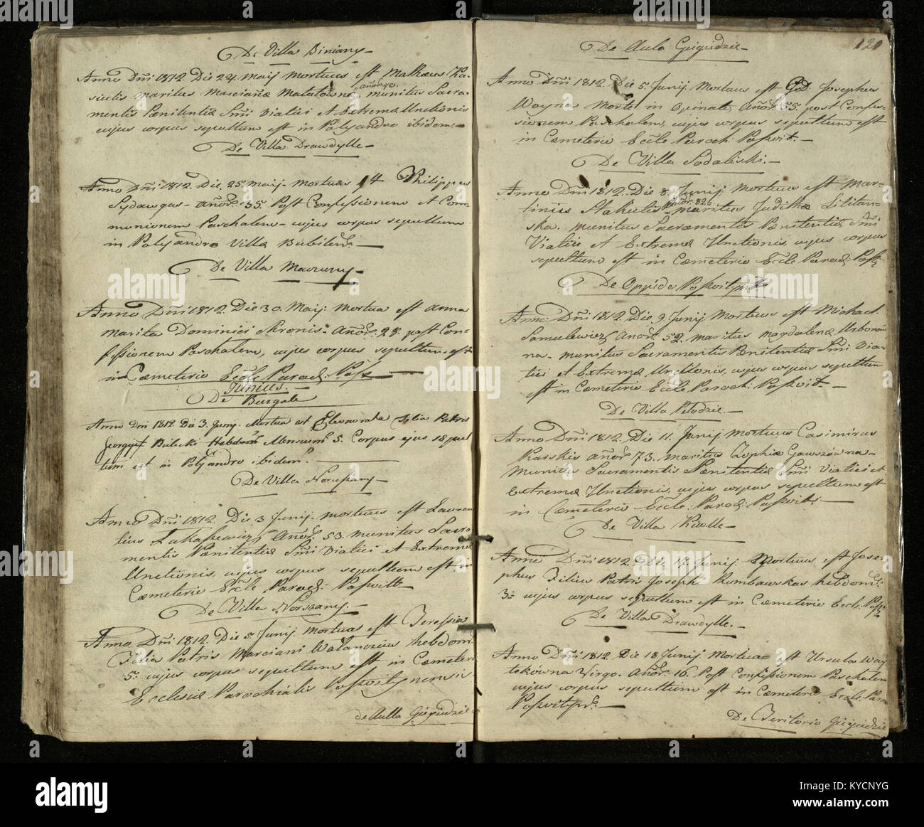 This is a historical record of death registers from 1793 to 1812 ...