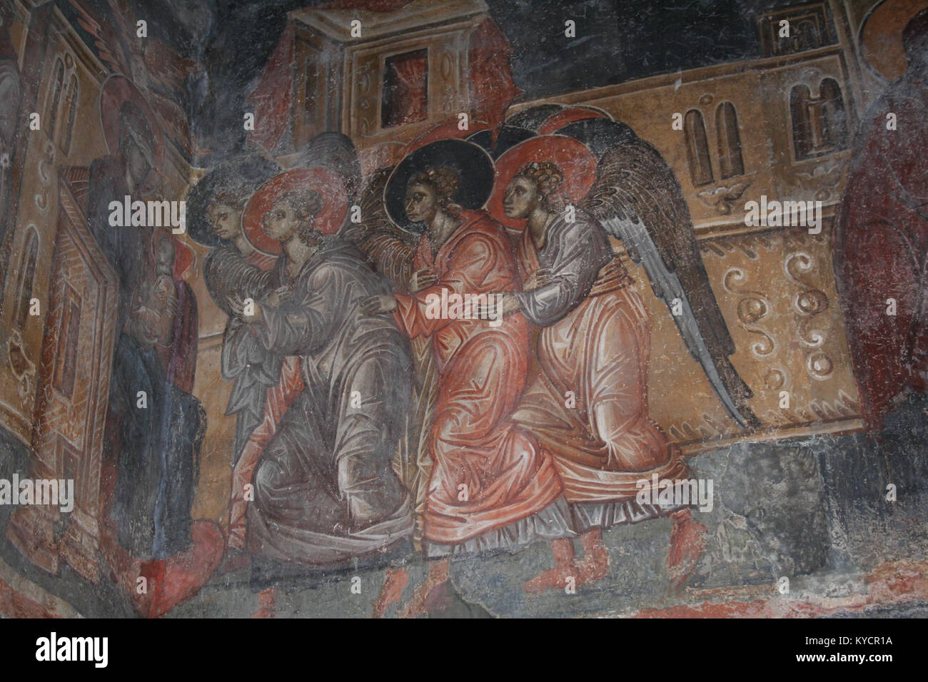 Fresco paintings inside St. Demetrius Church in Markova Sušica, North ...