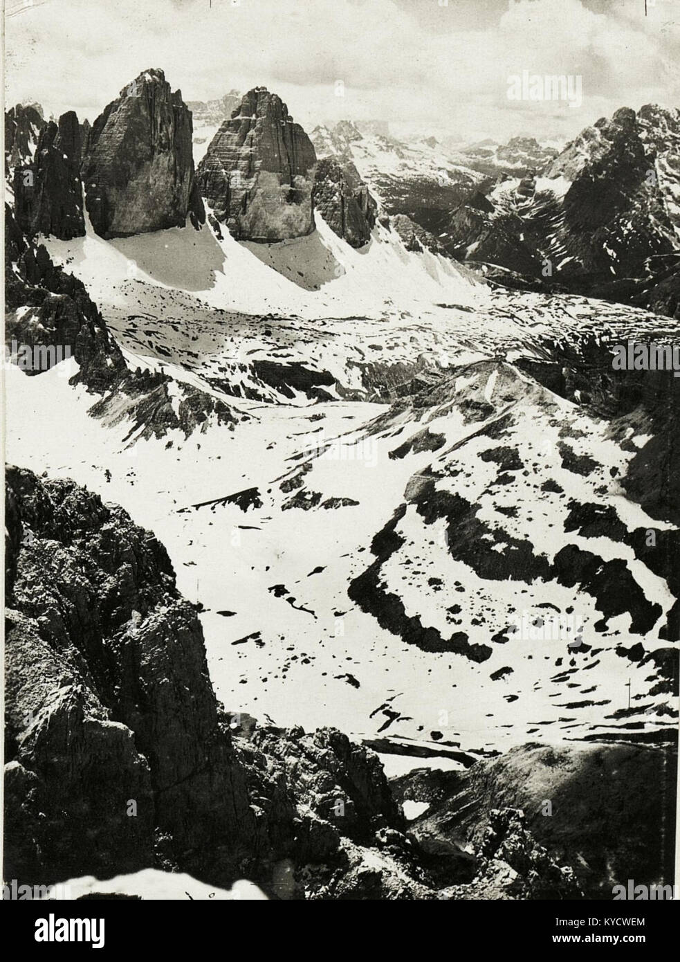 A panoramic image from the viewpoint at Innichriedelknoten, capturing ...