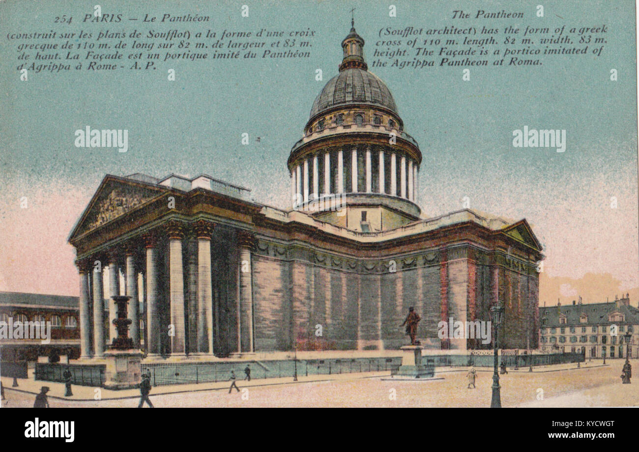 A vintage postcard depicting the iconic Pantheon in Rome, Italy. The ...