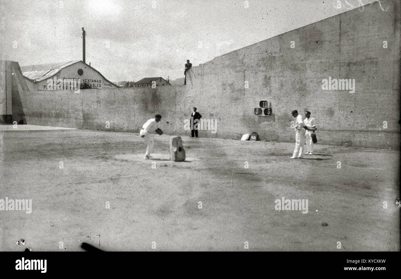 A photograph depicting a match of pelota (Basque ball game) at the ...