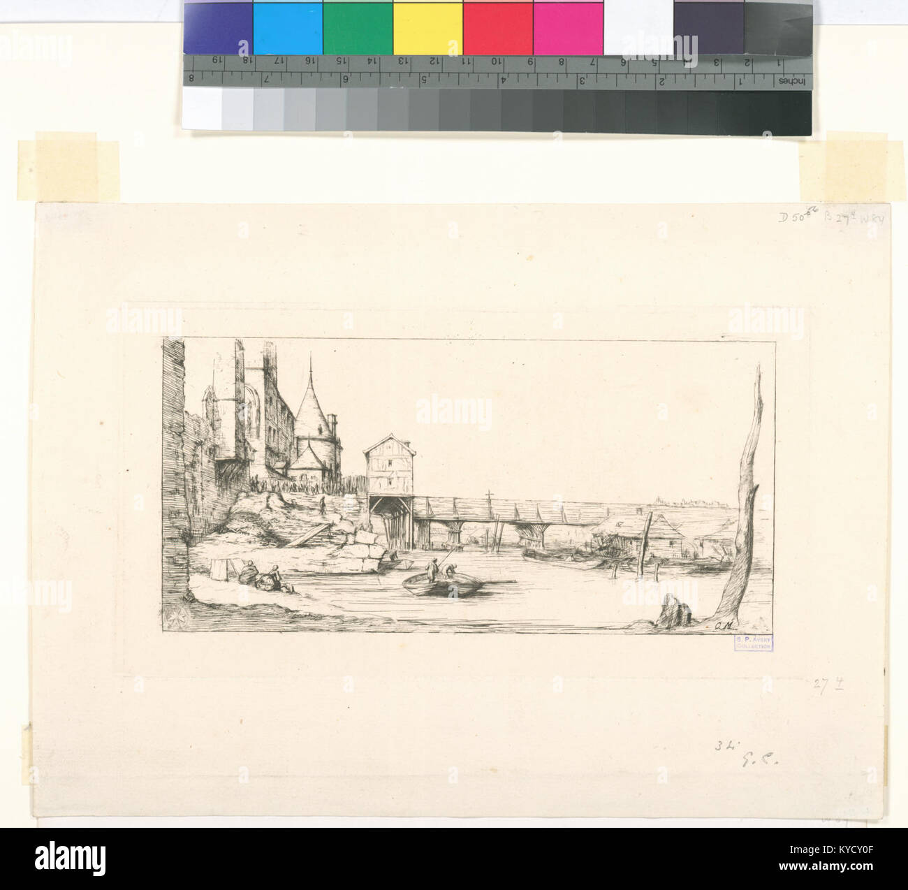 A depiction of the Pont-au-Change bridge in Paris after the 1621 fire ...