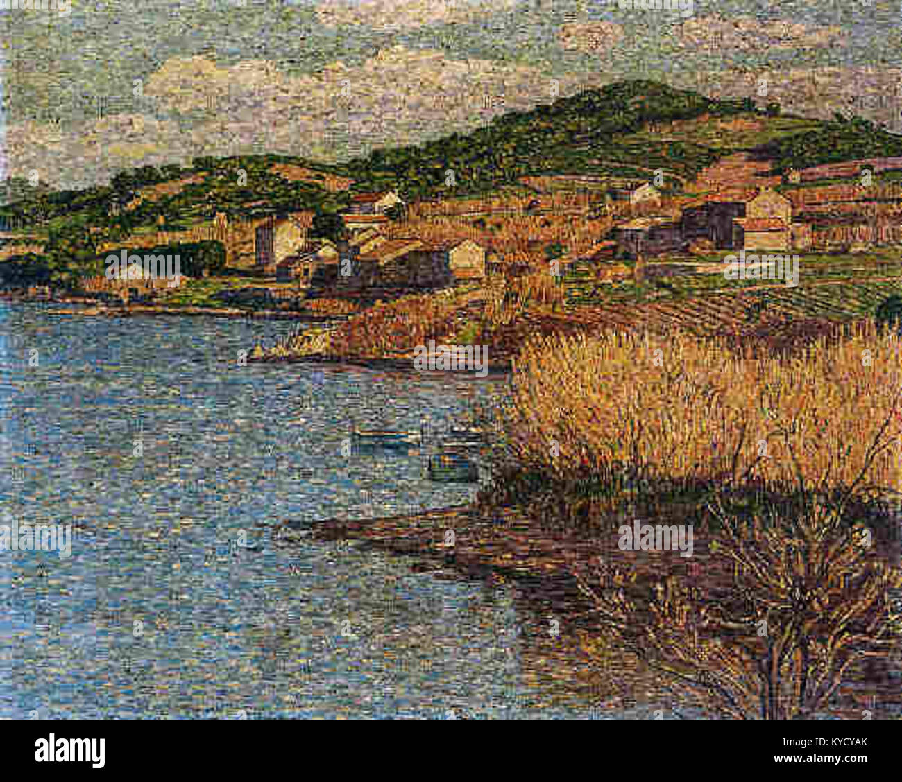 A landscape painting by German artist Paul Baum, titled 'Landschaft bei ...