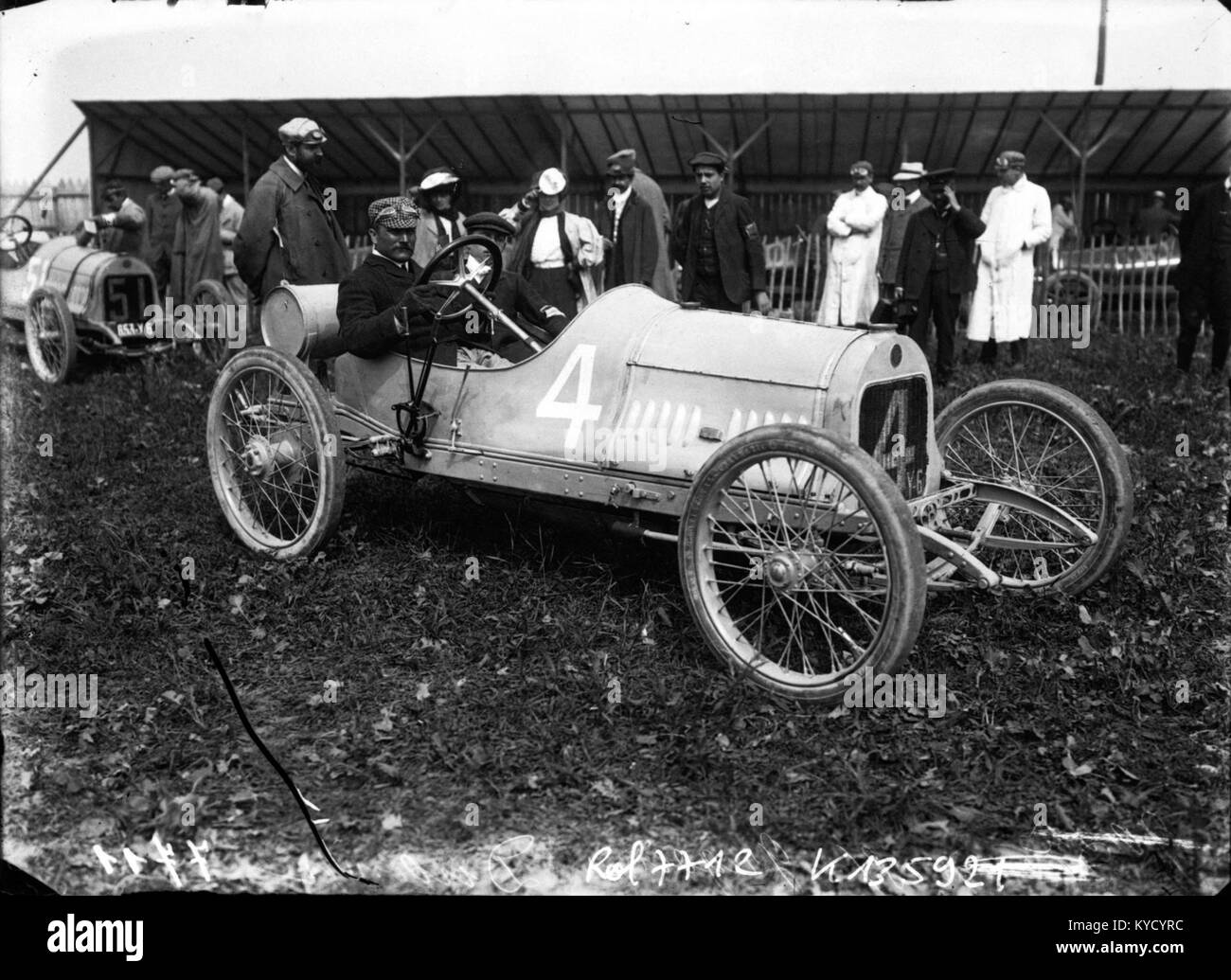 Paul Pinaud in his Grégoire at the 1908 Grand Prix des Voiturettes at ...