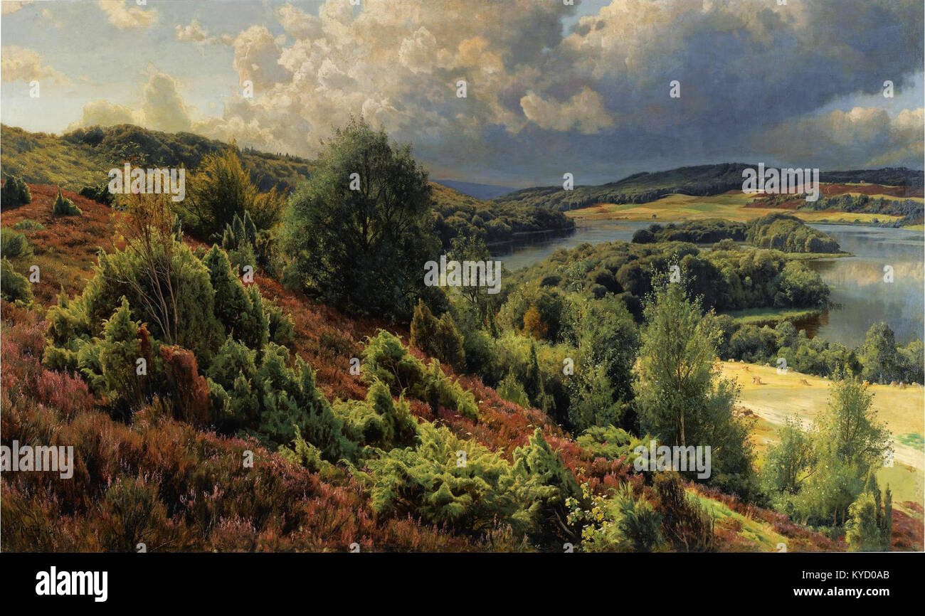 Peder Mønsted - Lyng bakker ved Silkeborgh Stock Photo - Alamy