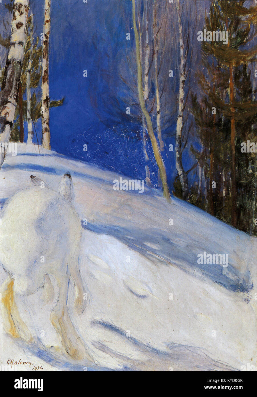 The oil painting “Talvipäivä” (“Winter Day”) by Finnish painter Pekka ...
