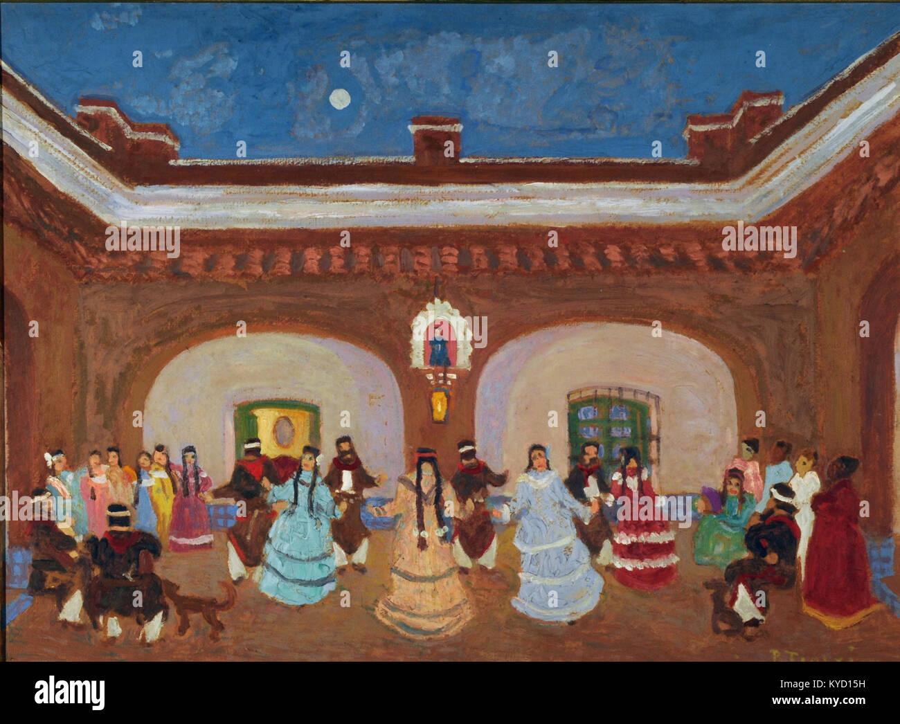 'Pericón criollo' is a painting by Pedro Figari depicting the ...